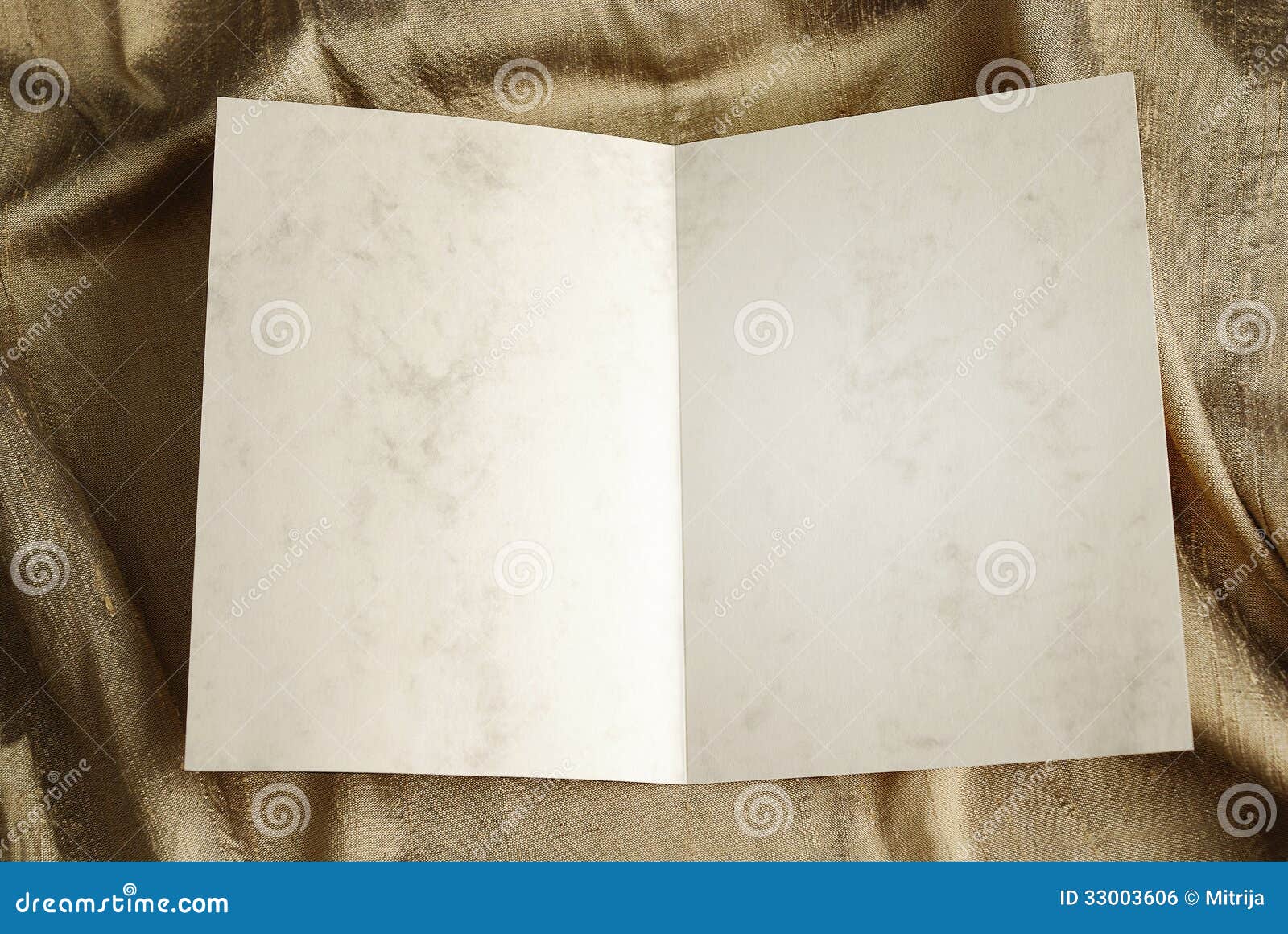 Blank Open Card on Gold Draped Fabric Stock Photo - Image of draped ...