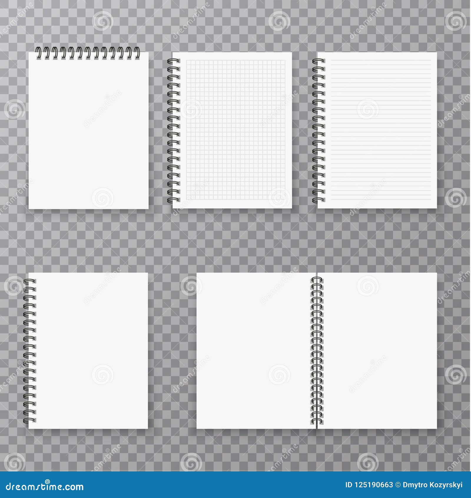 Blank Open And Closed Realistic Notebook Collection, Organizer And ...