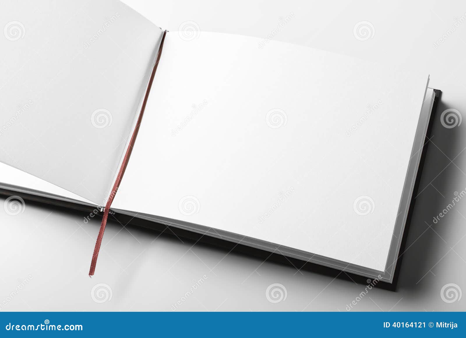 Blank Open Diary Over Gray Background Stock Image - Image of open ...