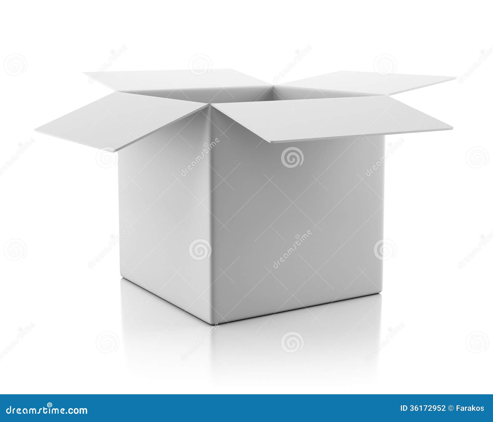 Blank Open Empty White Cardboard Box Stock Illustration - Illustration ...