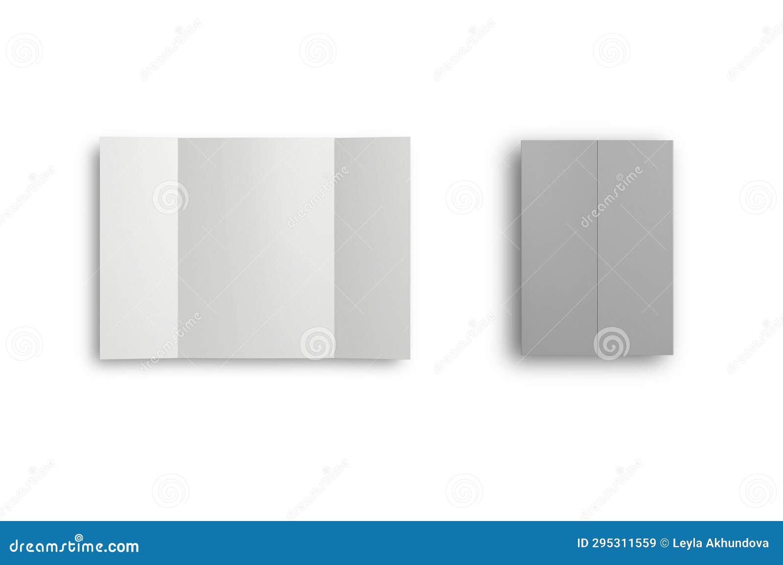 Blank Open Gate Folding Brochure Mockup, 3 Panels and Six Page Flyer ...