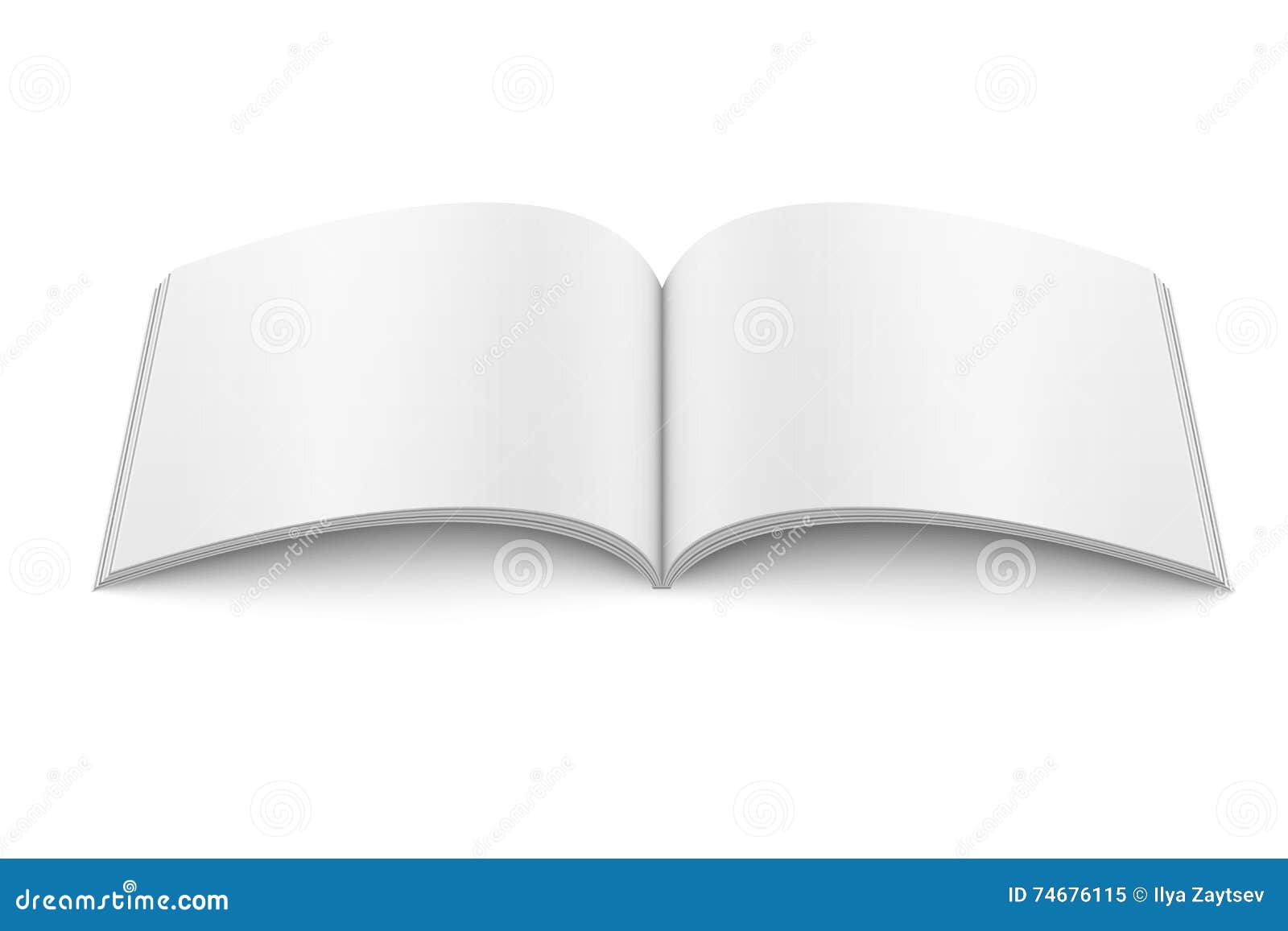 Blank Open Magazine Template. Wide Format Stock Vector - Illustration ...