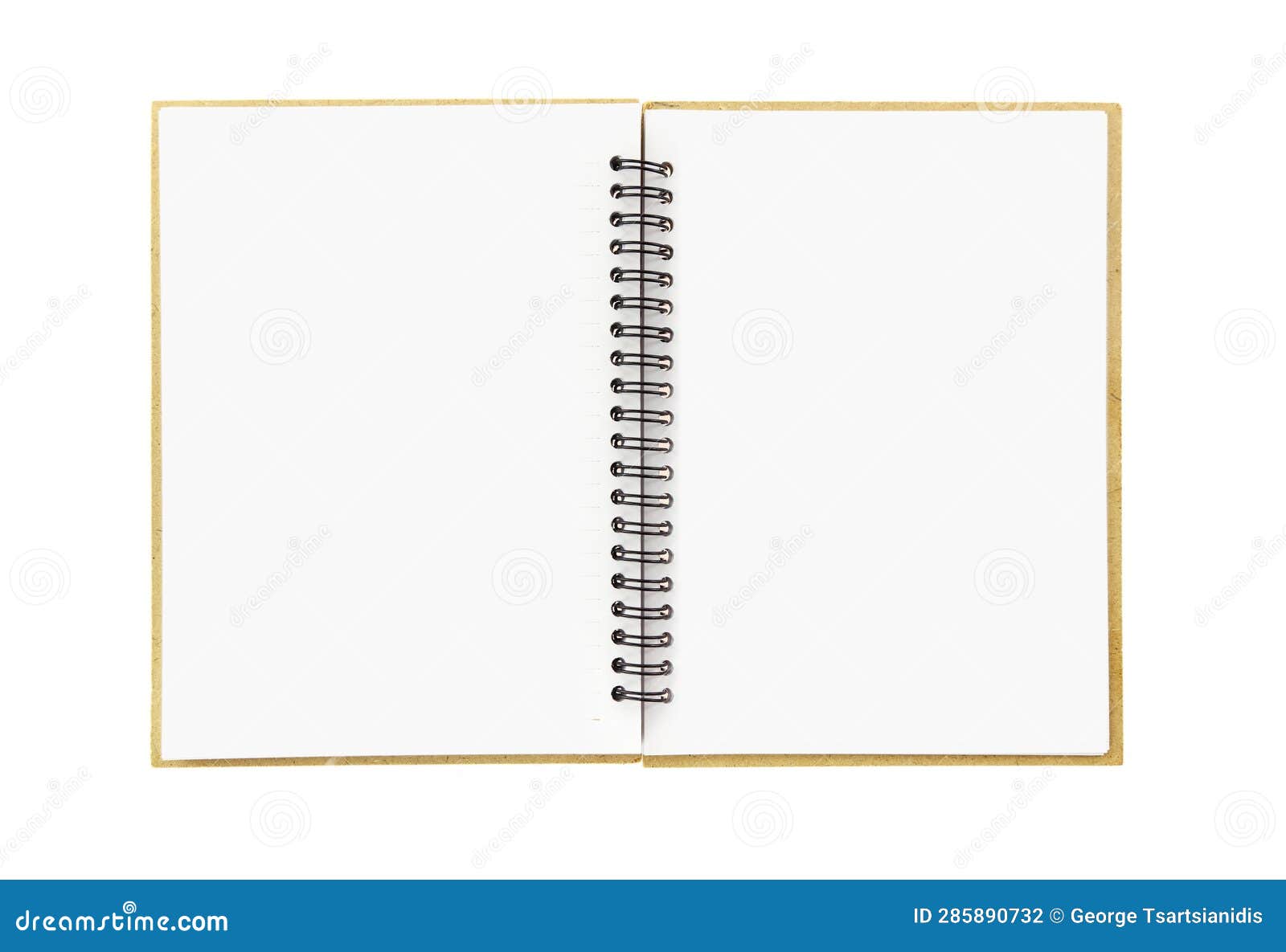 Blank Open Notebook Isolated on White Background Stock Photo - Image of ...