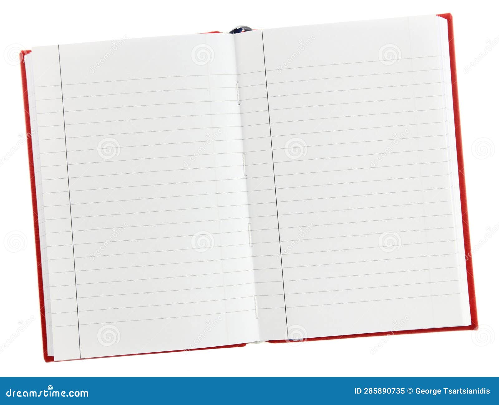 Blank Open Notebook Isolated on White Background Stock Image - Image of ...