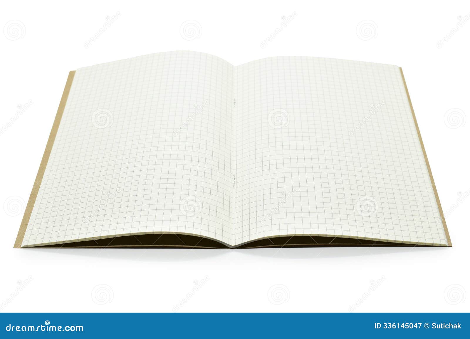 Blank Open Notebook with Lined Paper on White Background Stock Image ...