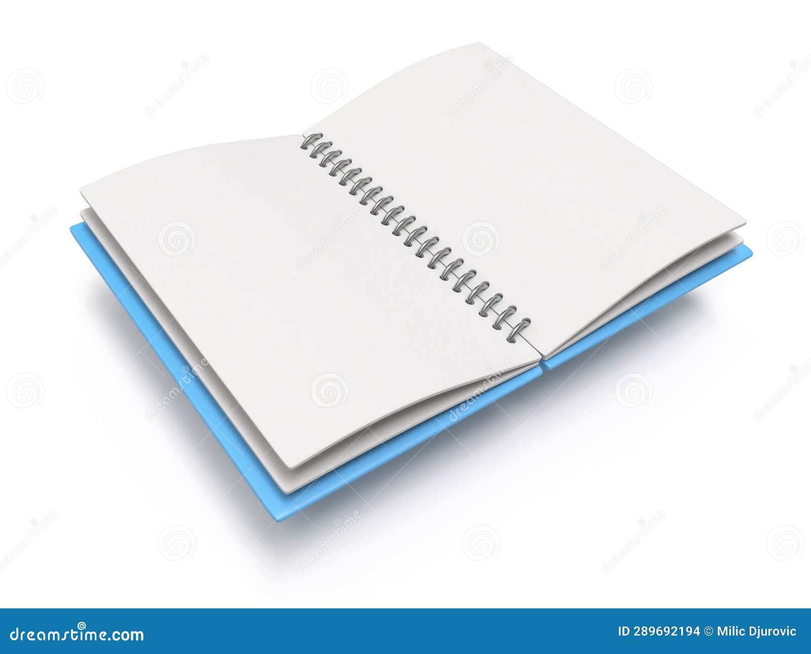 Blank Open Notebook Side View 3D Stock Illustration - Illustration of ...