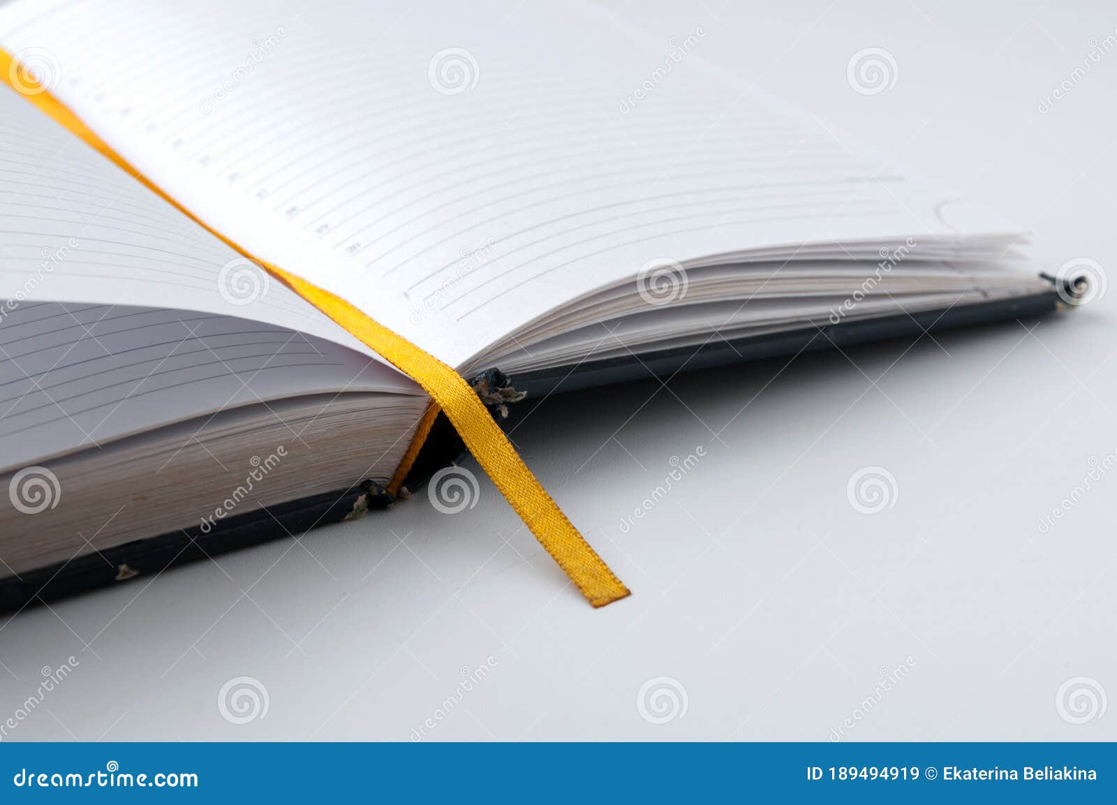 Blank Open Notebook with a Yellow Tab Stock Image - Image of yellow ...