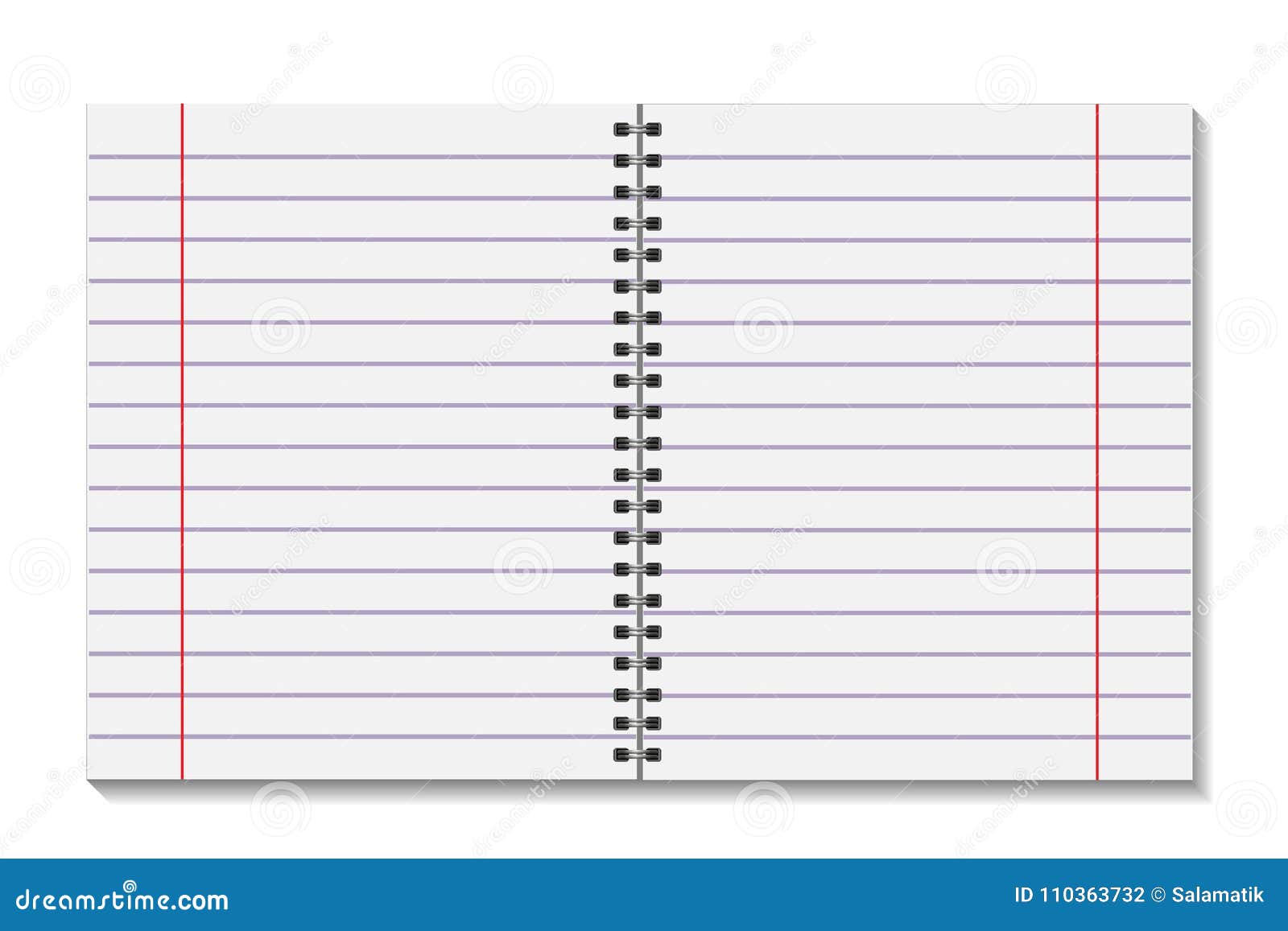 Blank Open Pages Book with Binder Metal Spiral Template. a Sheet of ... Blank Open Pages Book with Binder Metal Spiral Template. a Sheet of ...