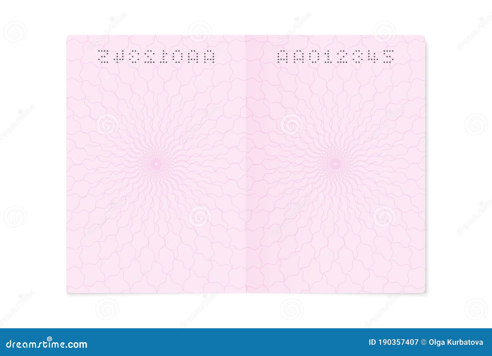 Passport Page With Visa Stamps. Realistic Open Foreign Identification ...