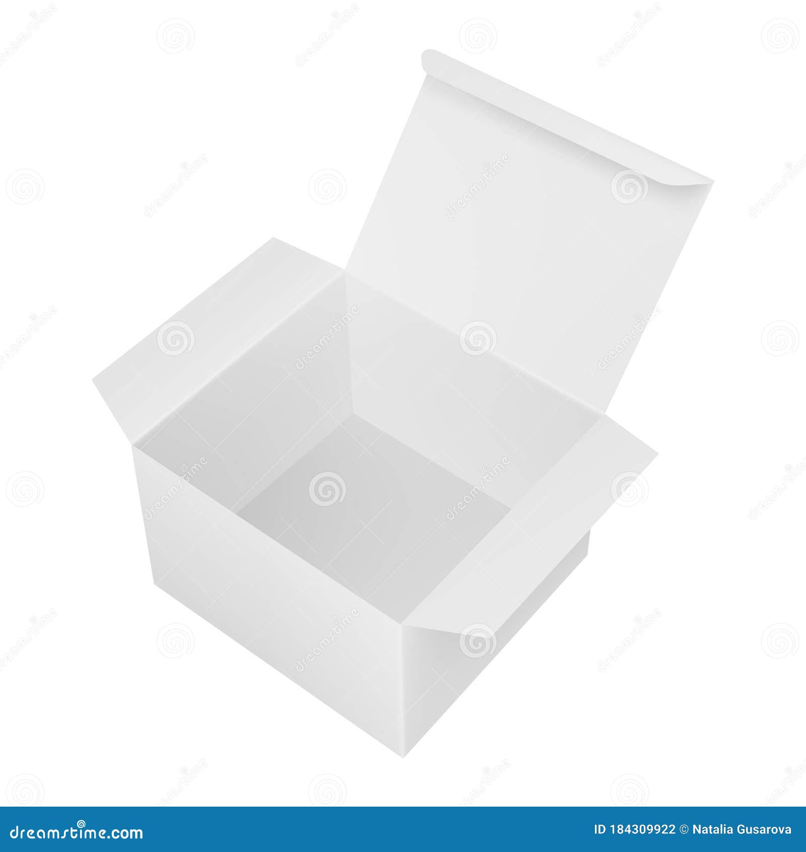 Blank Open Rectangular Paper Box Stock Vector - Illustration of ...