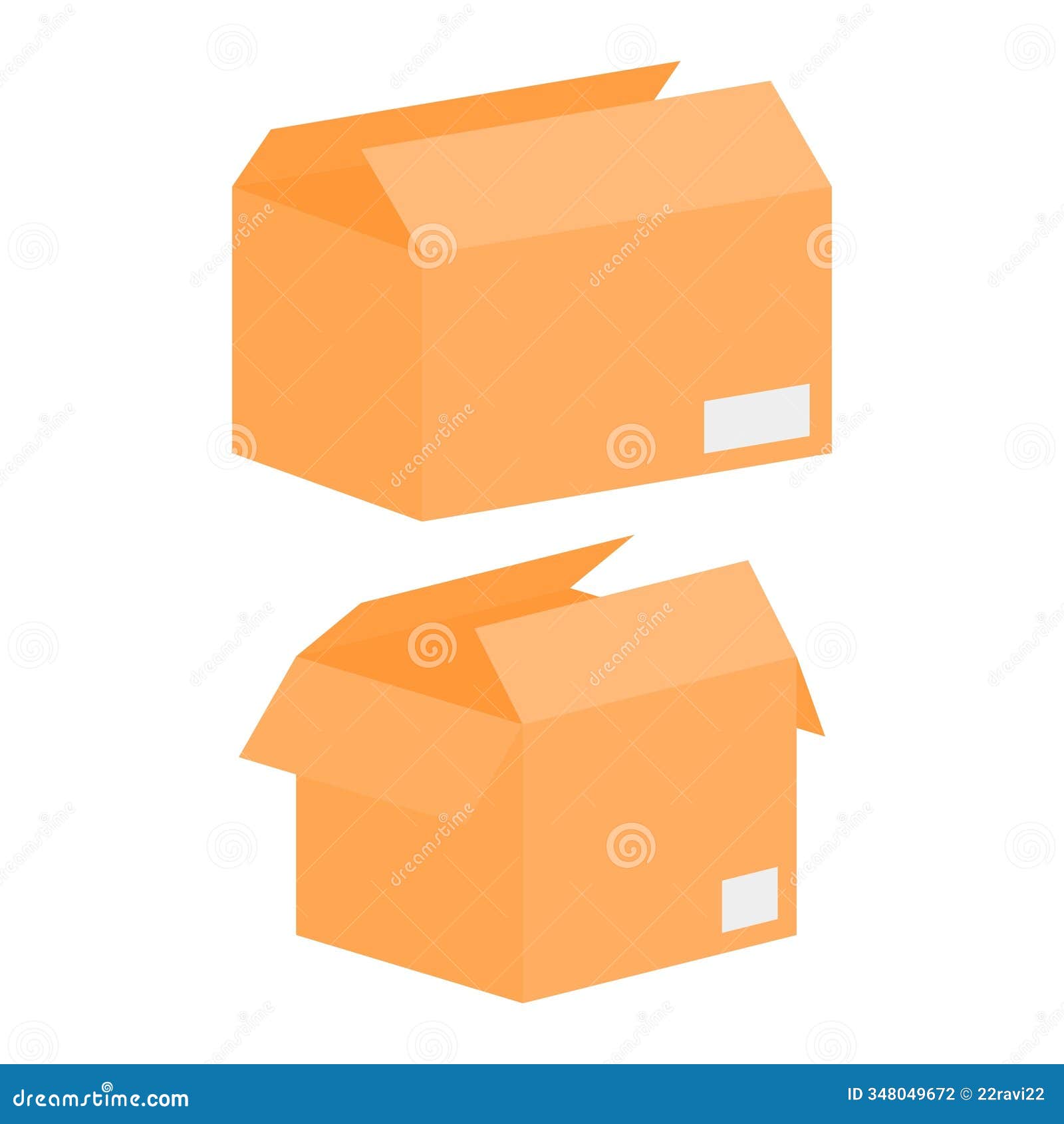 Blank Open Shipping Cardboard Box Vector Stock Illustration ...