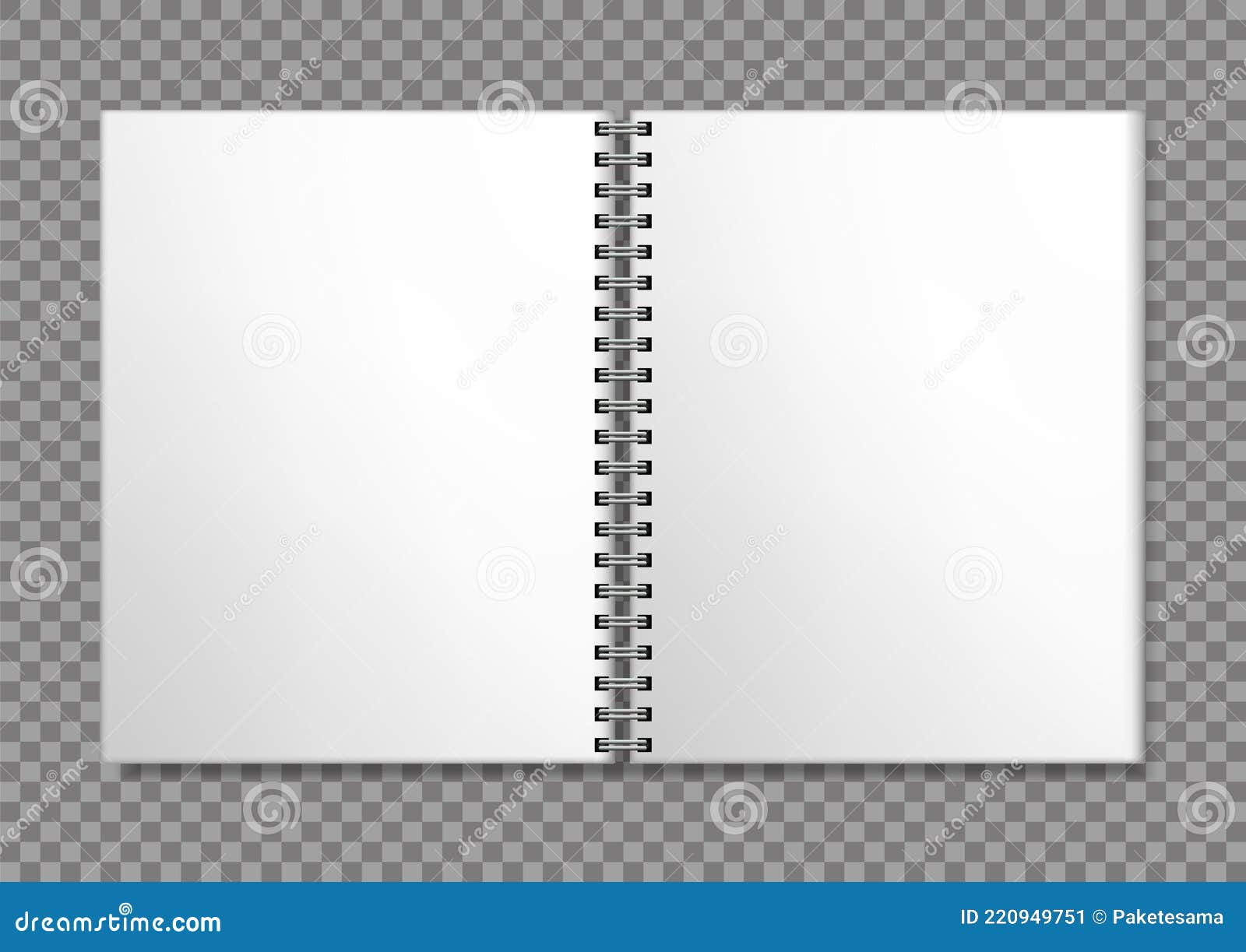 Blank Open Spiral Bound Notebook Mockup with Shadow Stock Vector ... Blank Open Spiral Bound Notebook Mockup with Shadow Stock Vector ...
