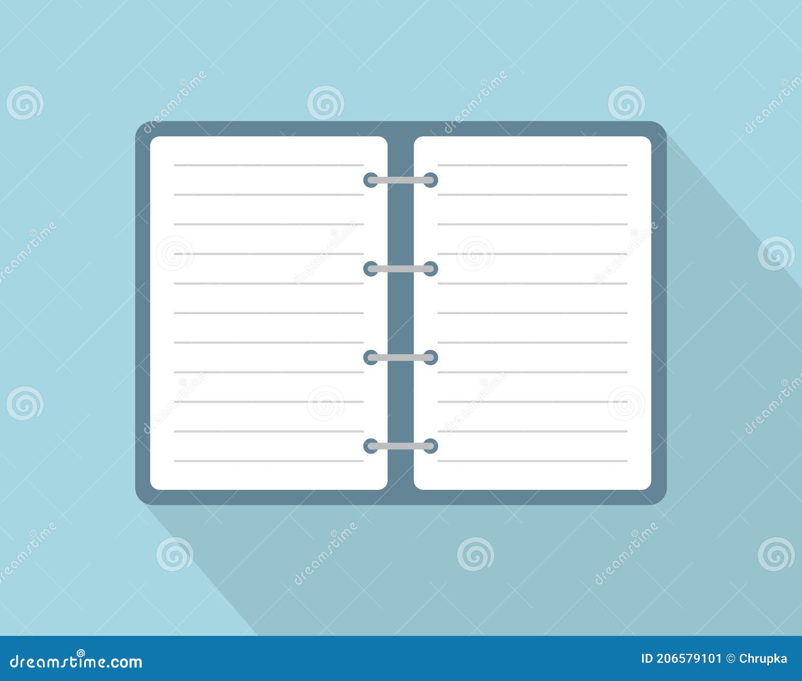 Blank open spiral notebook stock vector. Illustration of office - 206579101