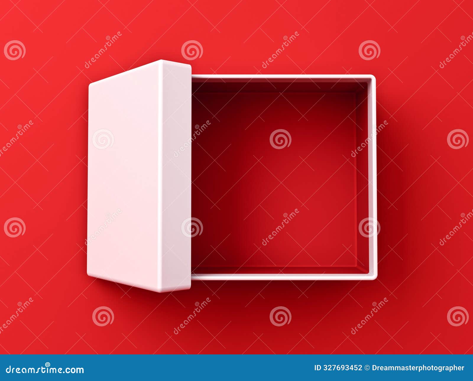 Blank Open White Box or Top View of White Present Box Isolated on Dark ...