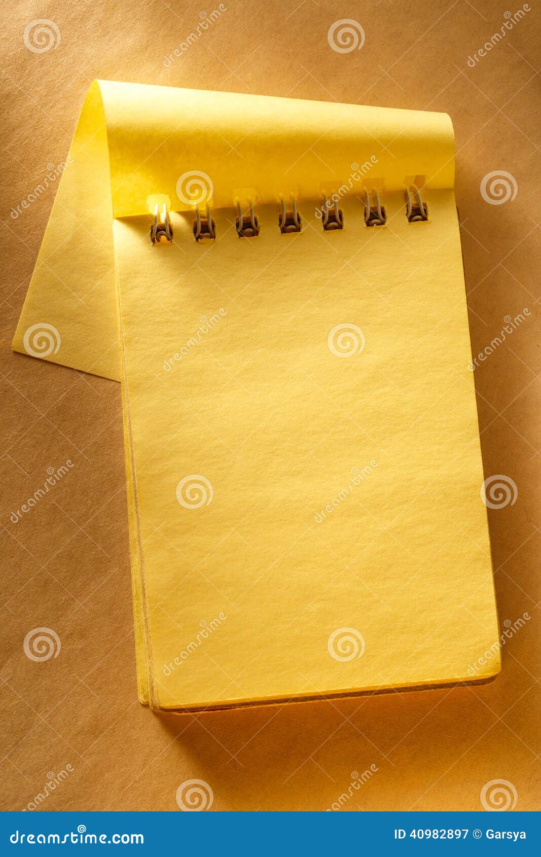 Blank open yellow notepad stock image. Image of empty - 40982897