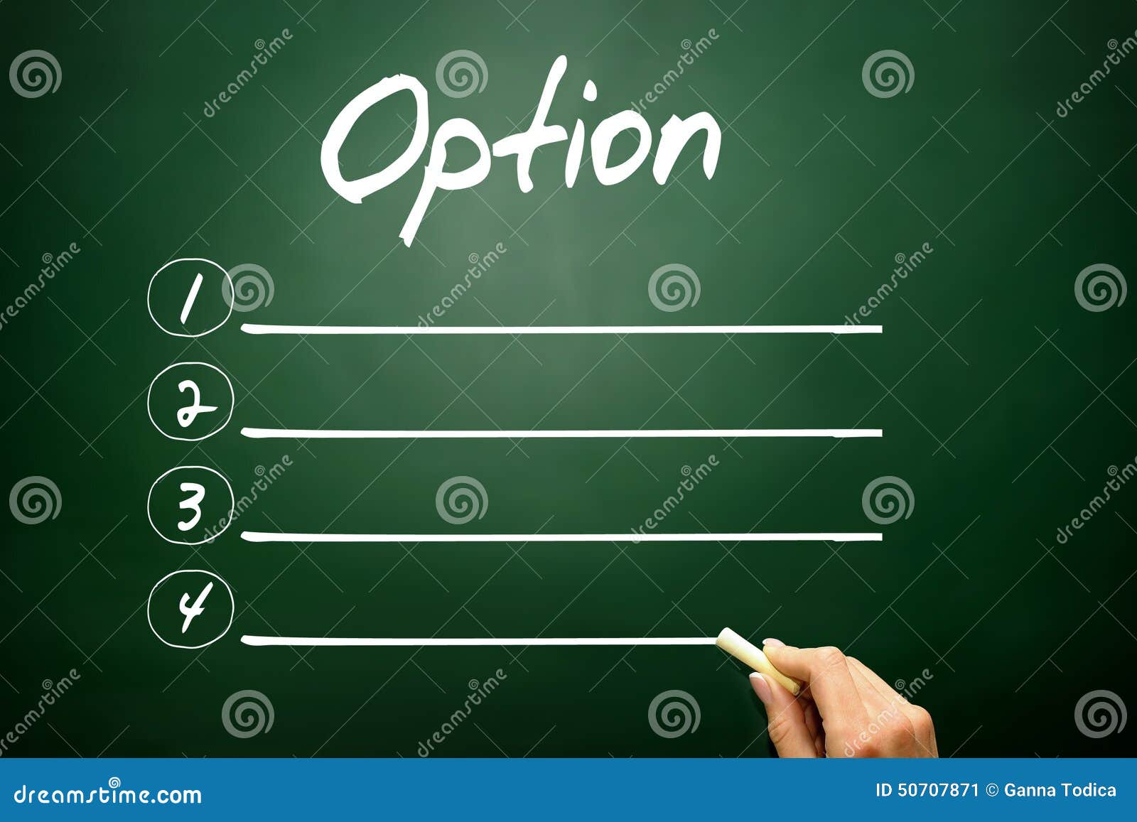 Blank OPTION List Concept on Blackboard Stock Image - Image of idea ...