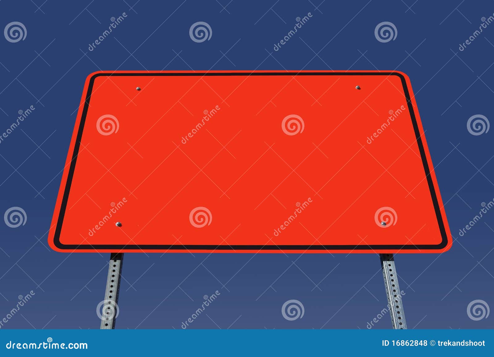 Blank Orange Road Sign