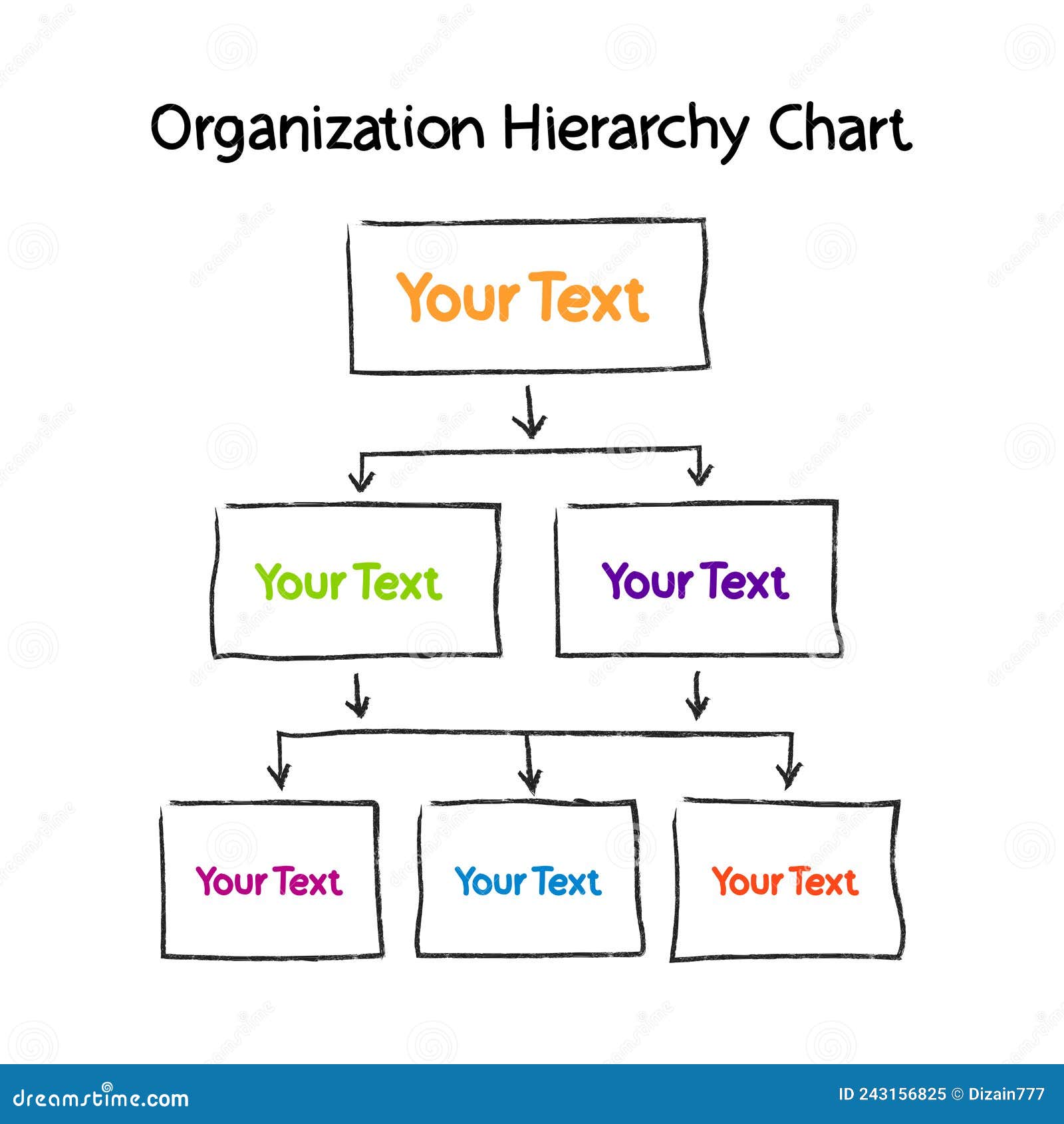 Blank Organization Hierarchy Chart Mind Map, Business Concept for ...