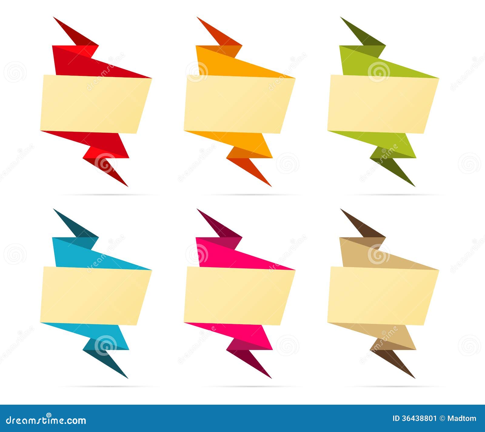 The Blank Origami Label Set Stock Vector - Illustration of collection ...