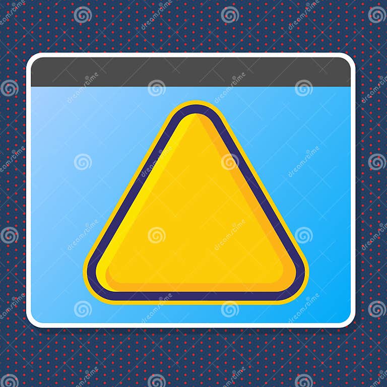 Blank Outlined Yellow Triangle Inside Tablet Screen. Creative ...