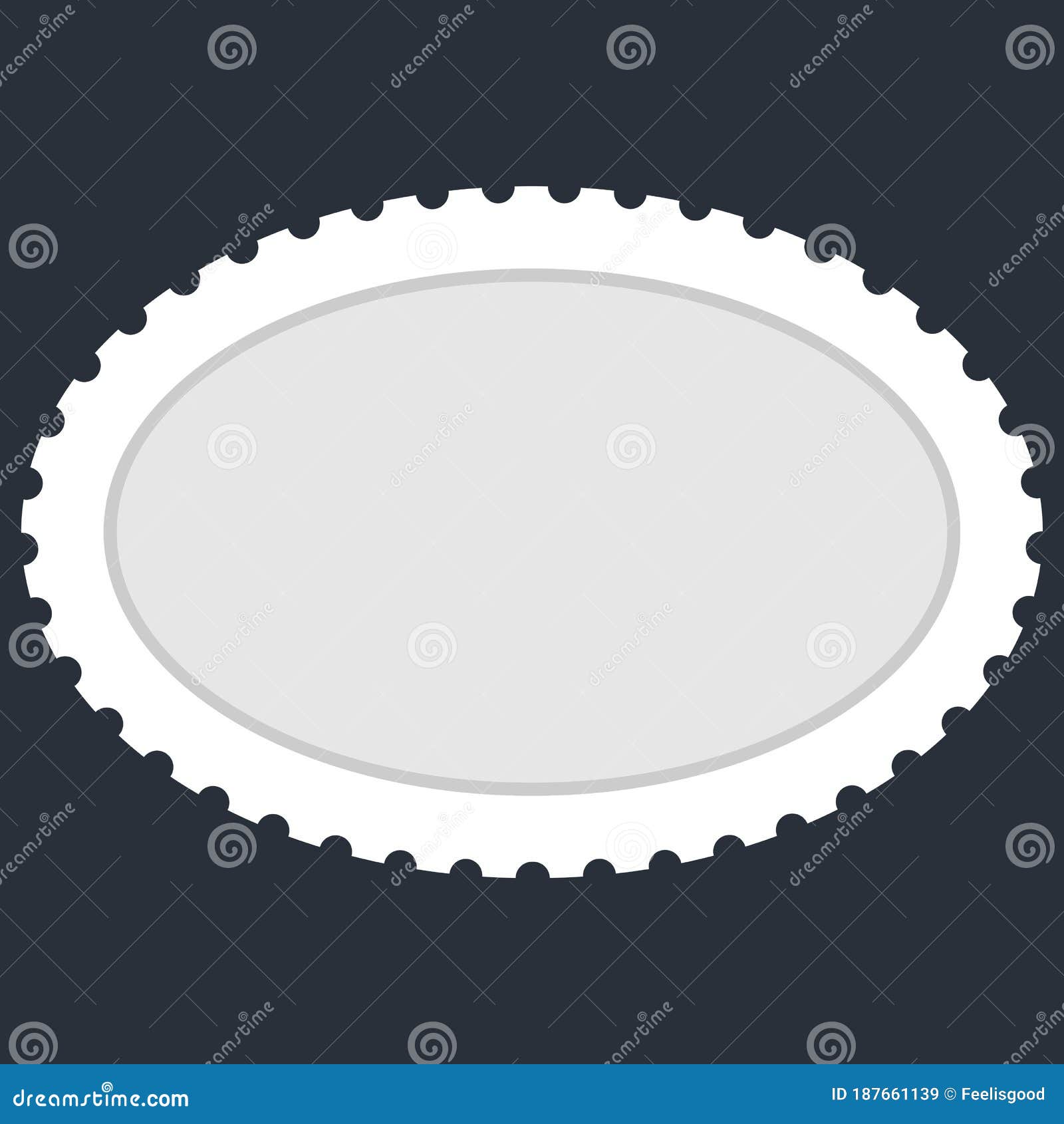 Blank Oval Postage Stamp stock vector. Illustration of empty - 187661139