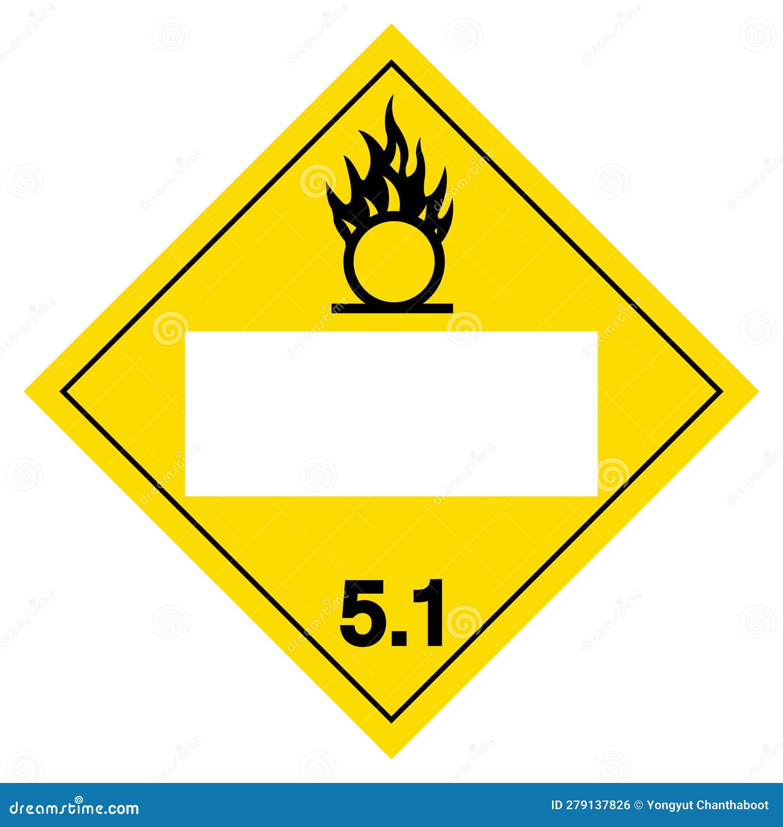 Blank Oxidizer Class 5.1 Symbol Sign, Vector Illustration, Isolate on ...