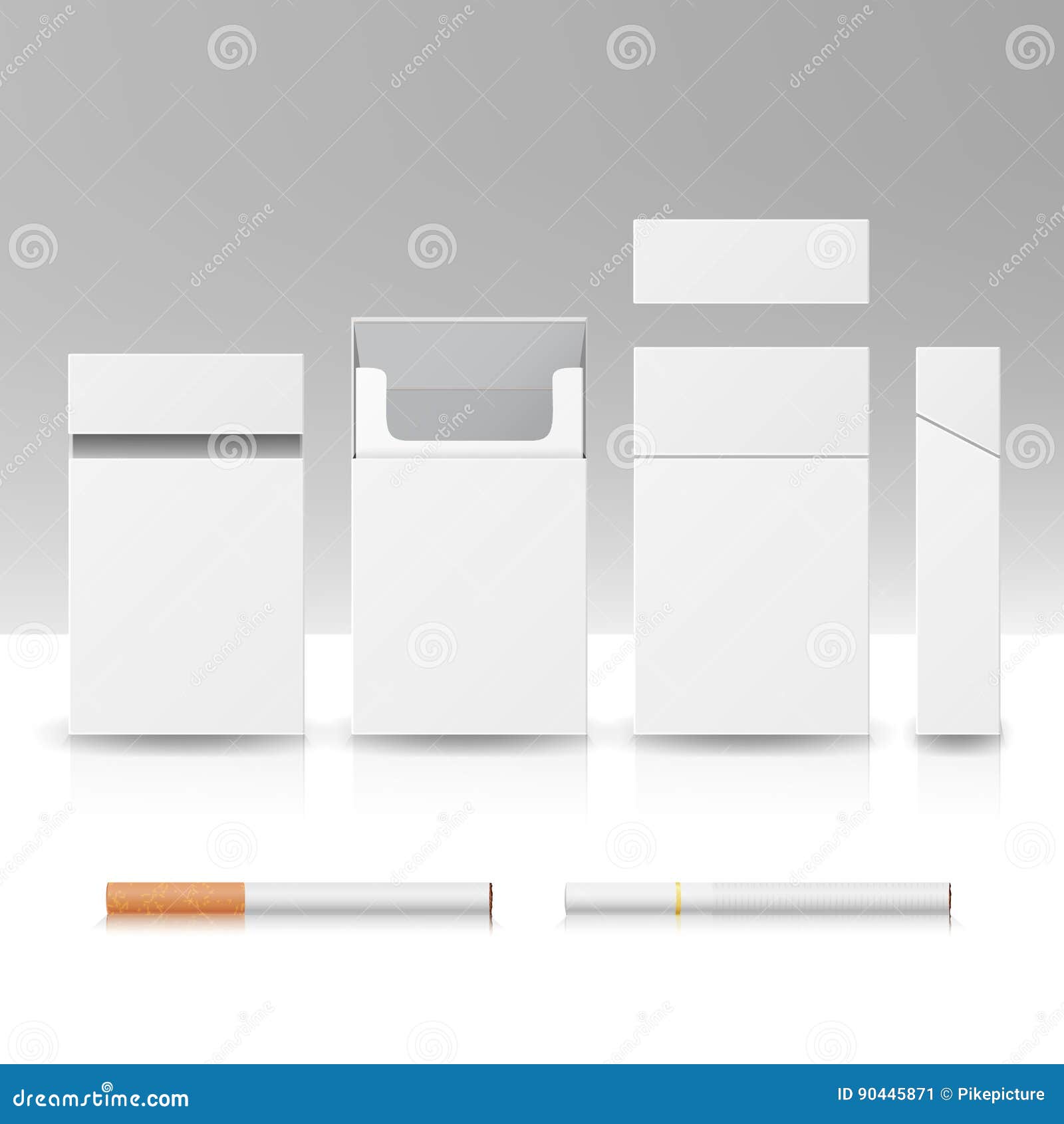 Blank Pack Package Box of Cigarettes 3D Vector Realistic Illustration ...