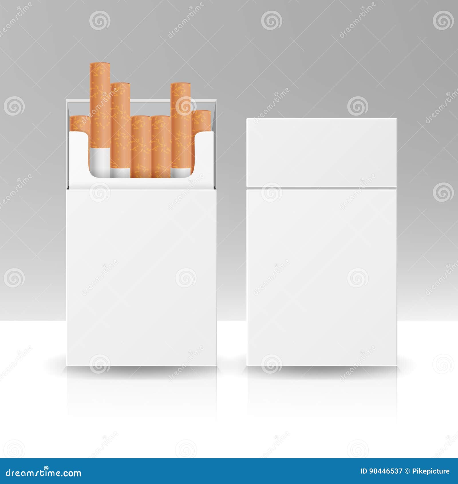 Blank Pack Package Box of Cigarettes 3D Vector Template for Design ...