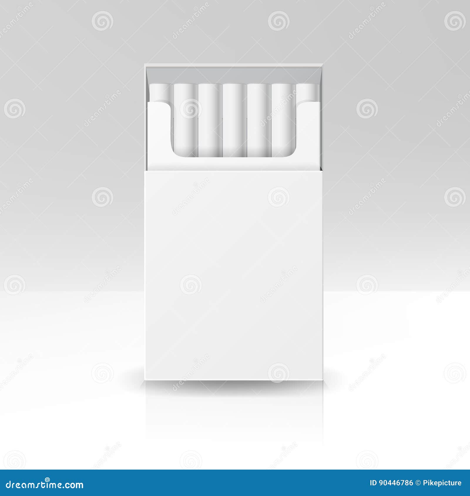 Blank Pack Package Box of Cigarettes 3D Vector Template for Design ...