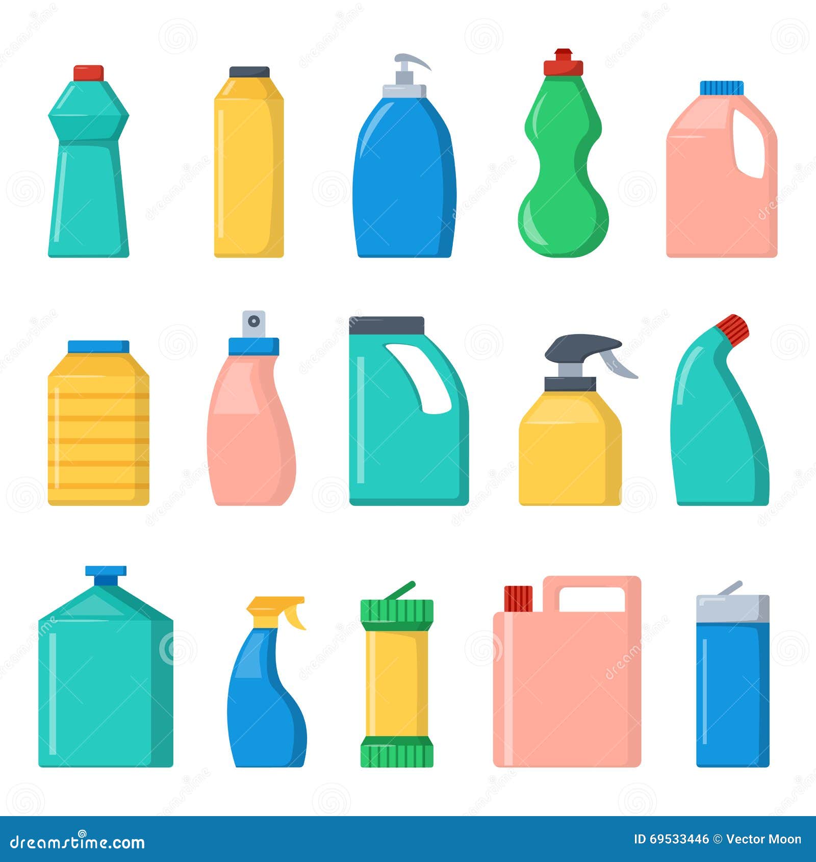 Blank Package Container Dummy Collection Bottle Template Flat Vector ...