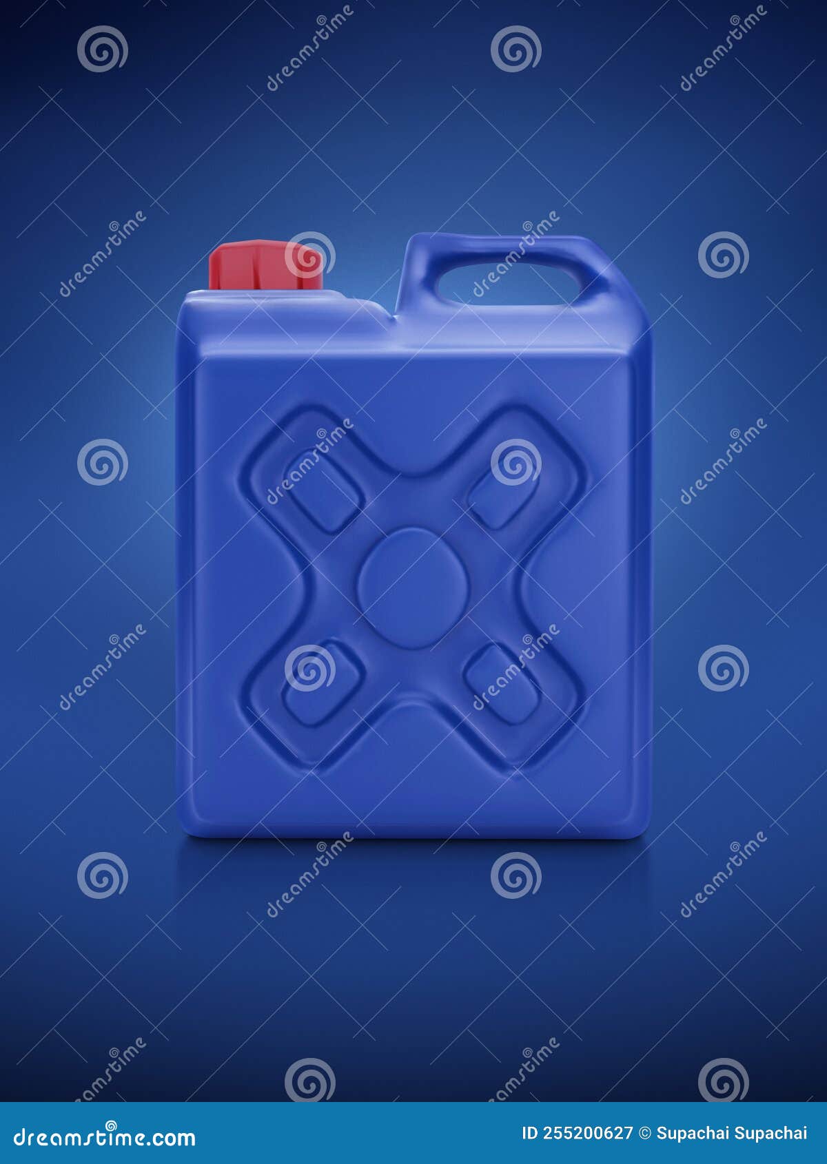Blank Packaging Blue Plastic Gallon on Blue Background Stock ...