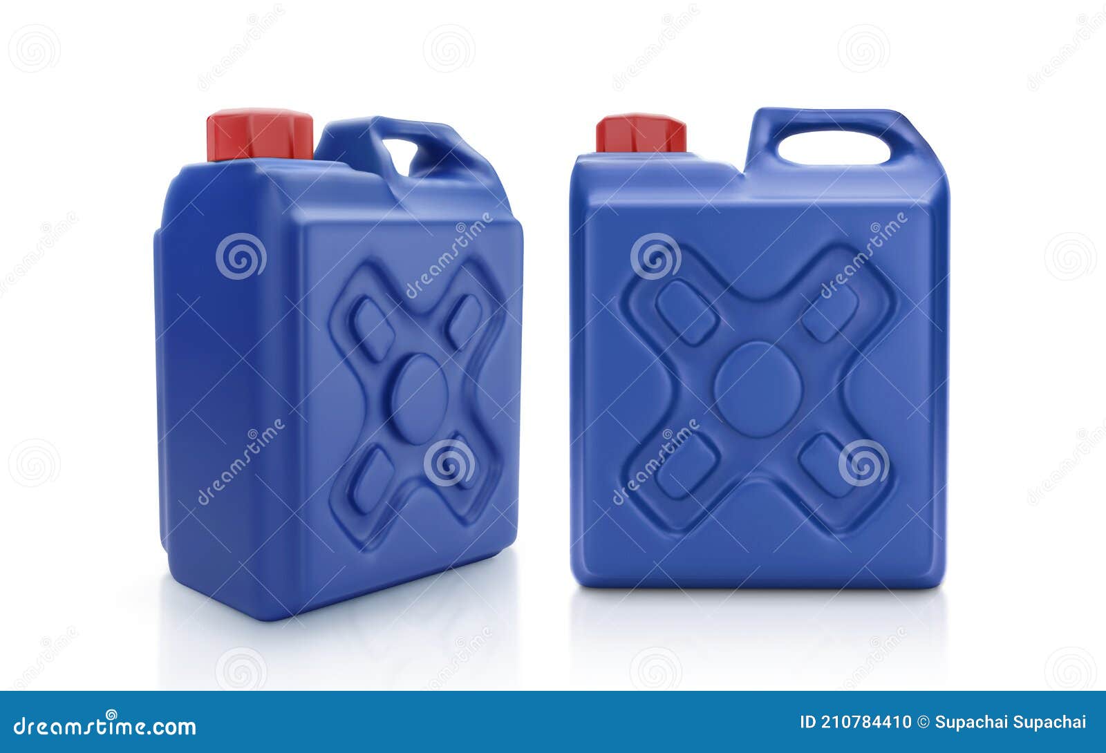 Blank Packaging Blue Plastic Gallon Isolated on White Background with ...