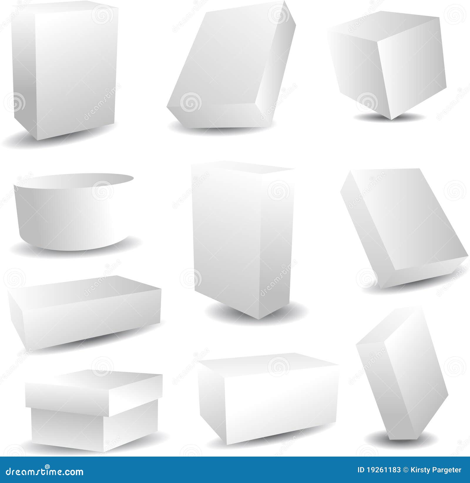 Blank Packaging Template Mockup Isolated On White. Vector Illustration ...
