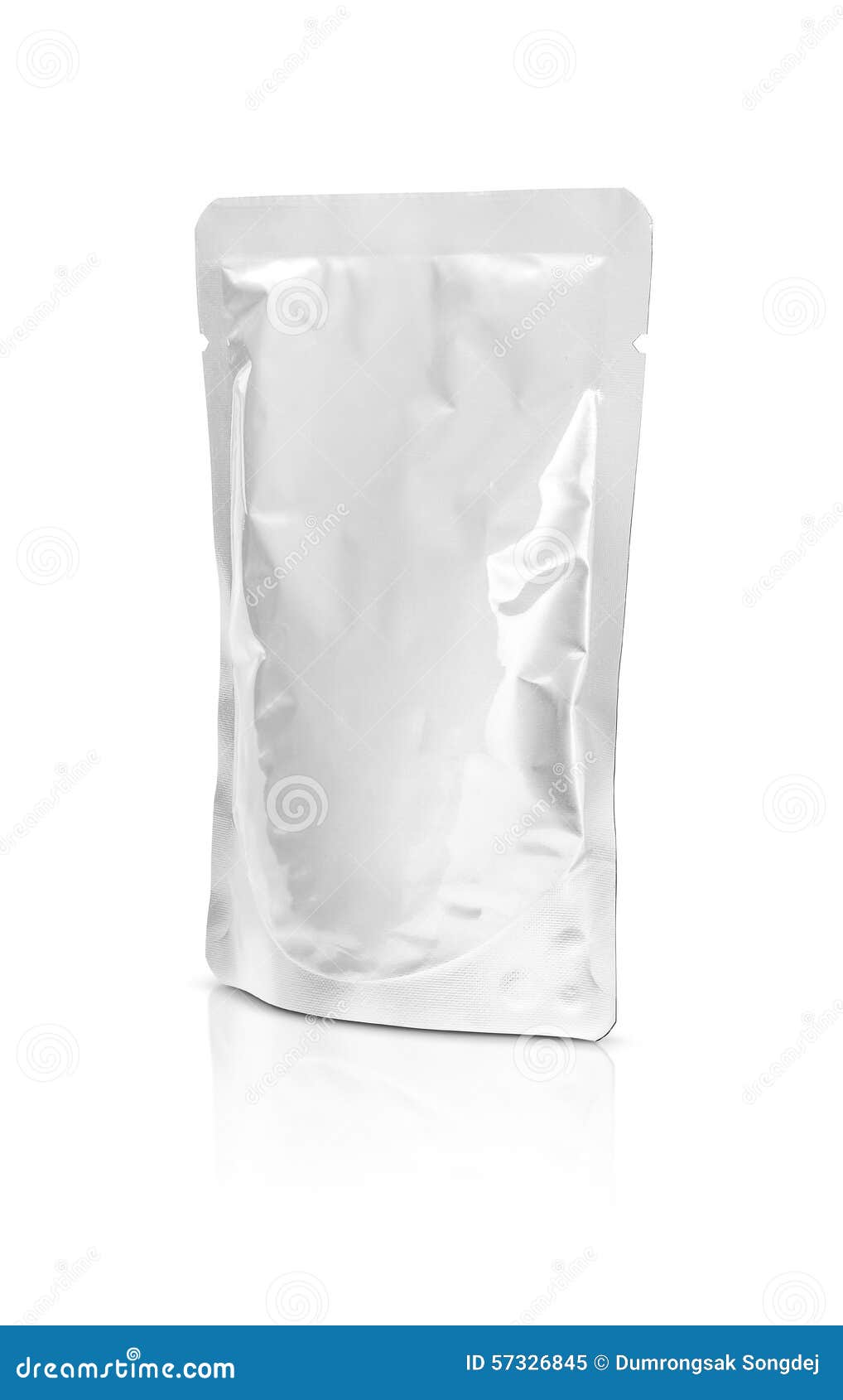 Blank Packaging Pouch Isolated on White Background Stock Image - Image ...