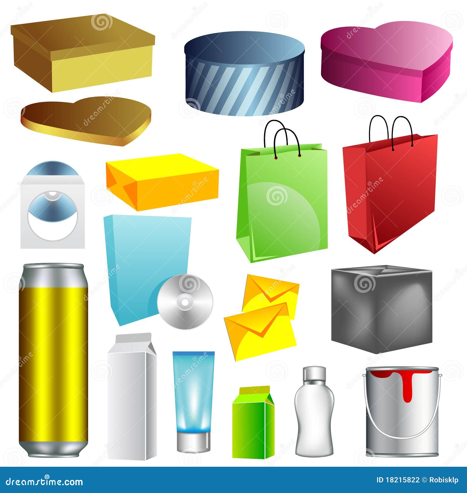 Blank Packaging Template Mockup Isolated On White. Royalty-Free ...