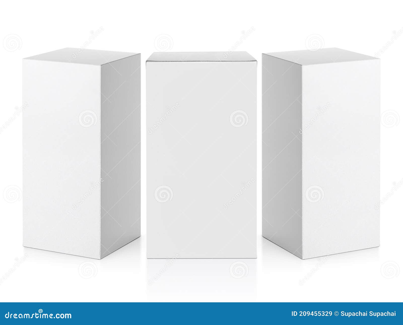 Blank Packaging White Cardboard Box Isolated On White Background Ready ...