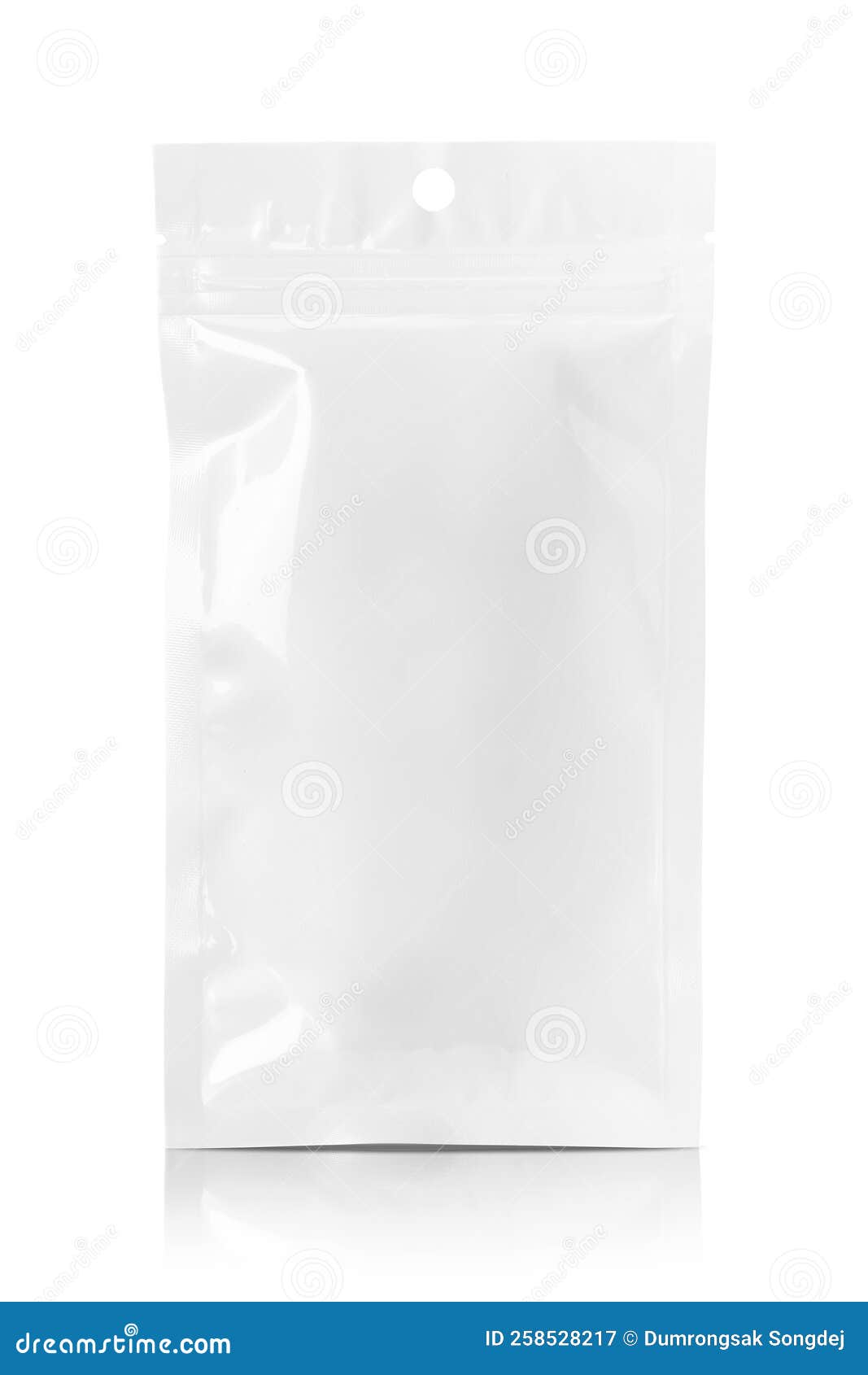 Blank Packaging White Plastic OPP Zipper Pouch for Product Design ...