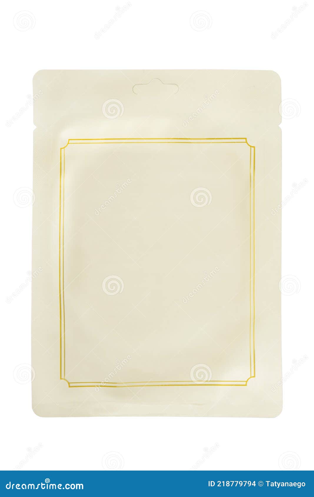 Blank packet isolated stock photo. Image of packet, yellow - 218779794