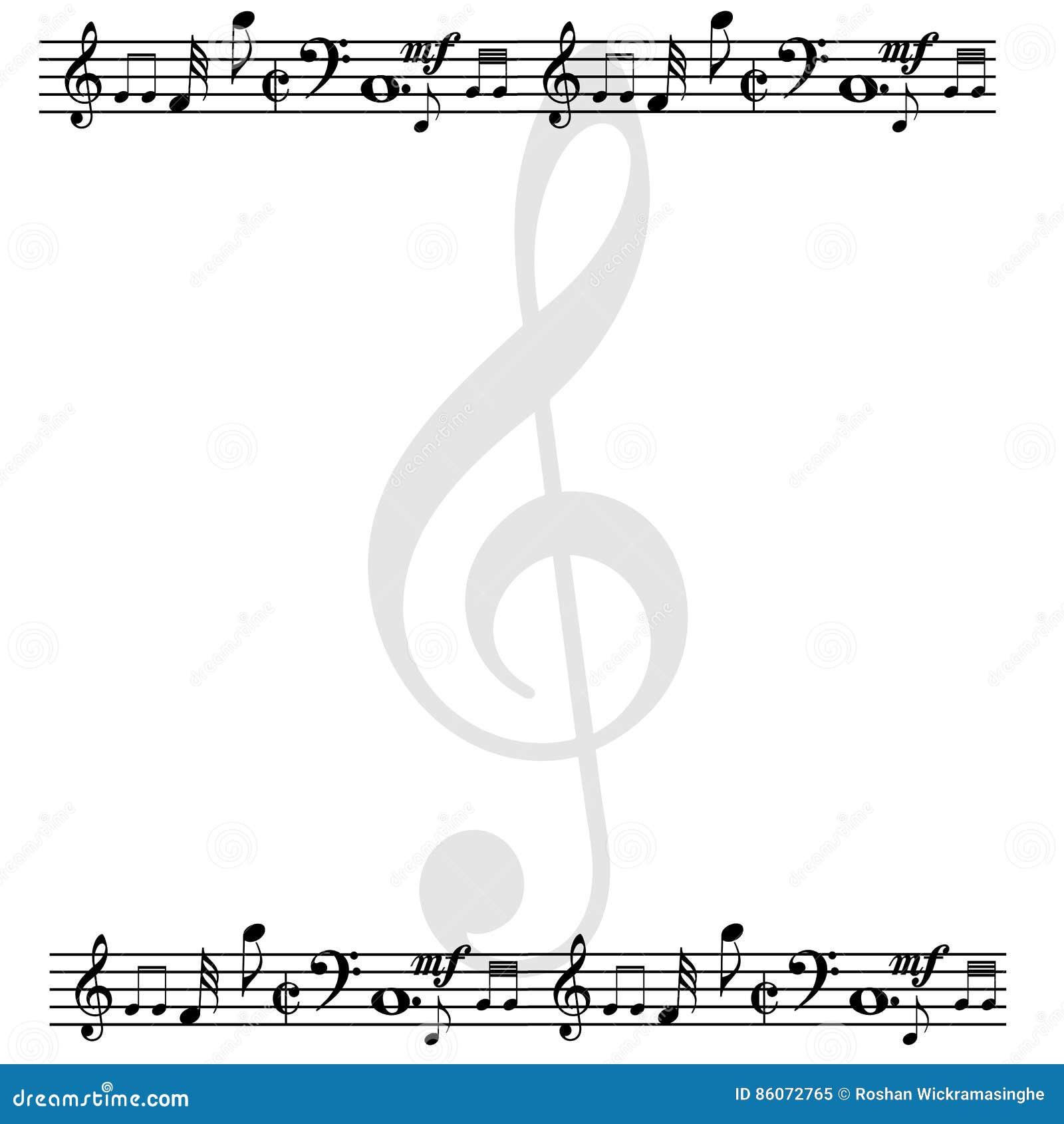 Blank Page Created with Music Notes Stock Vector - Illustration of ...