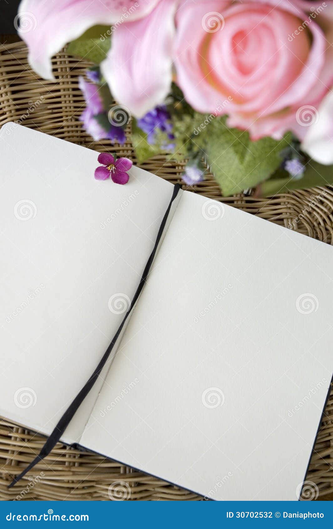 Blank page with flowers stock photo. Image of memo, natural - 30702532
