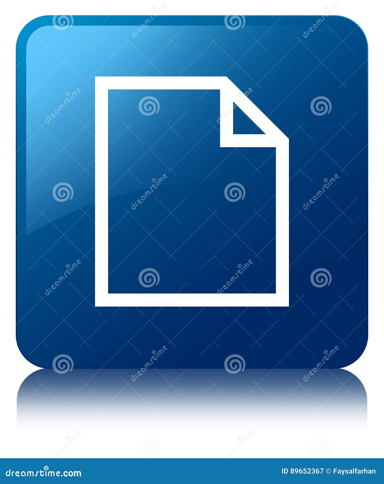 Blank Page Icon Blue Square Button Stock Illustration - Illustration of ...