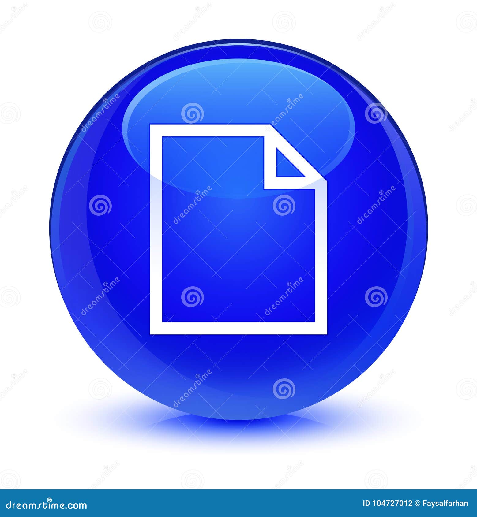 Blank Page Icon Glassy Blue Round Button Stock Illustration ...