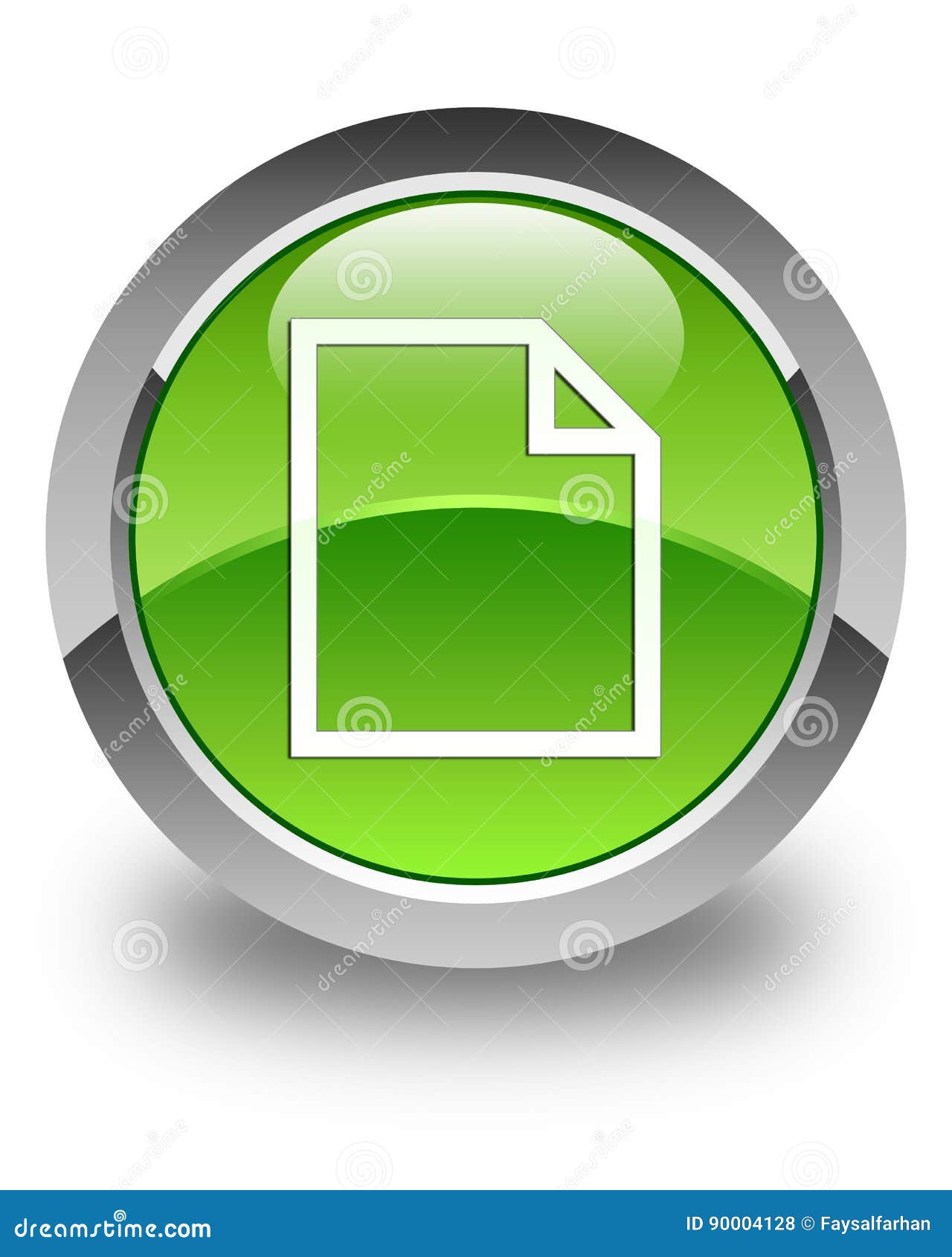 Blank Page Icon Glossy Green Round Button Stock Illustration ...