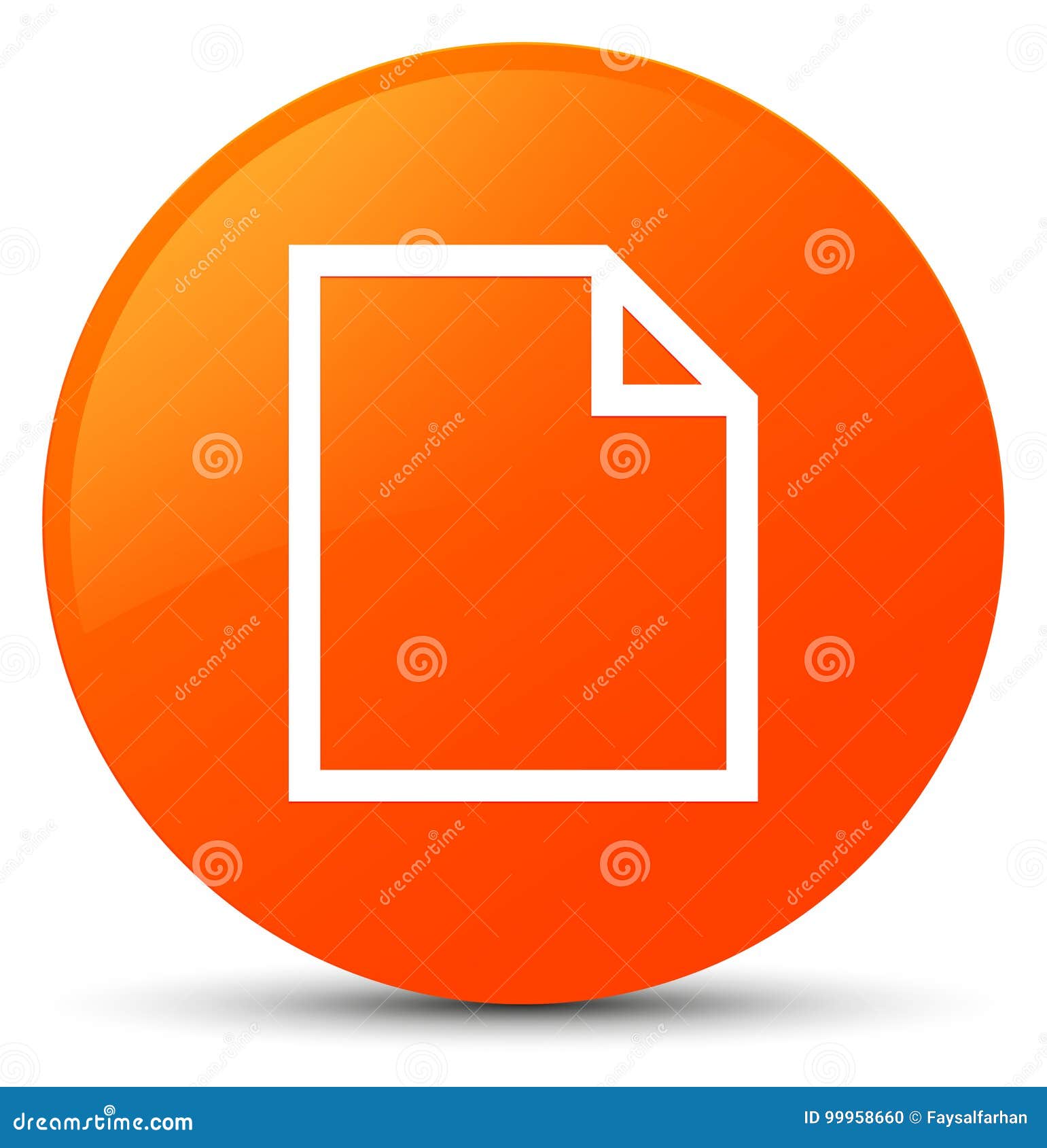 Blank Page Icon Orange Round Button Stock Illustration - Illustration ...