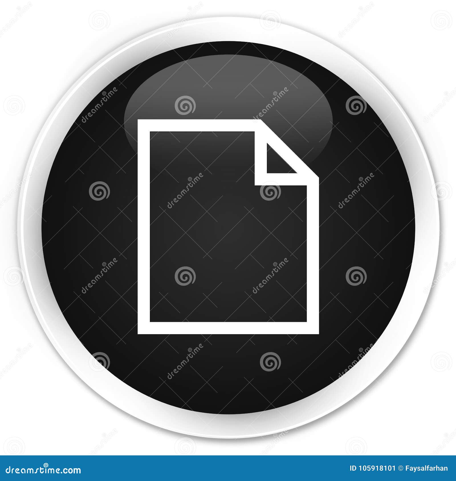 Blank Page Icon Premium Black Round Button Stock Illustration ...
