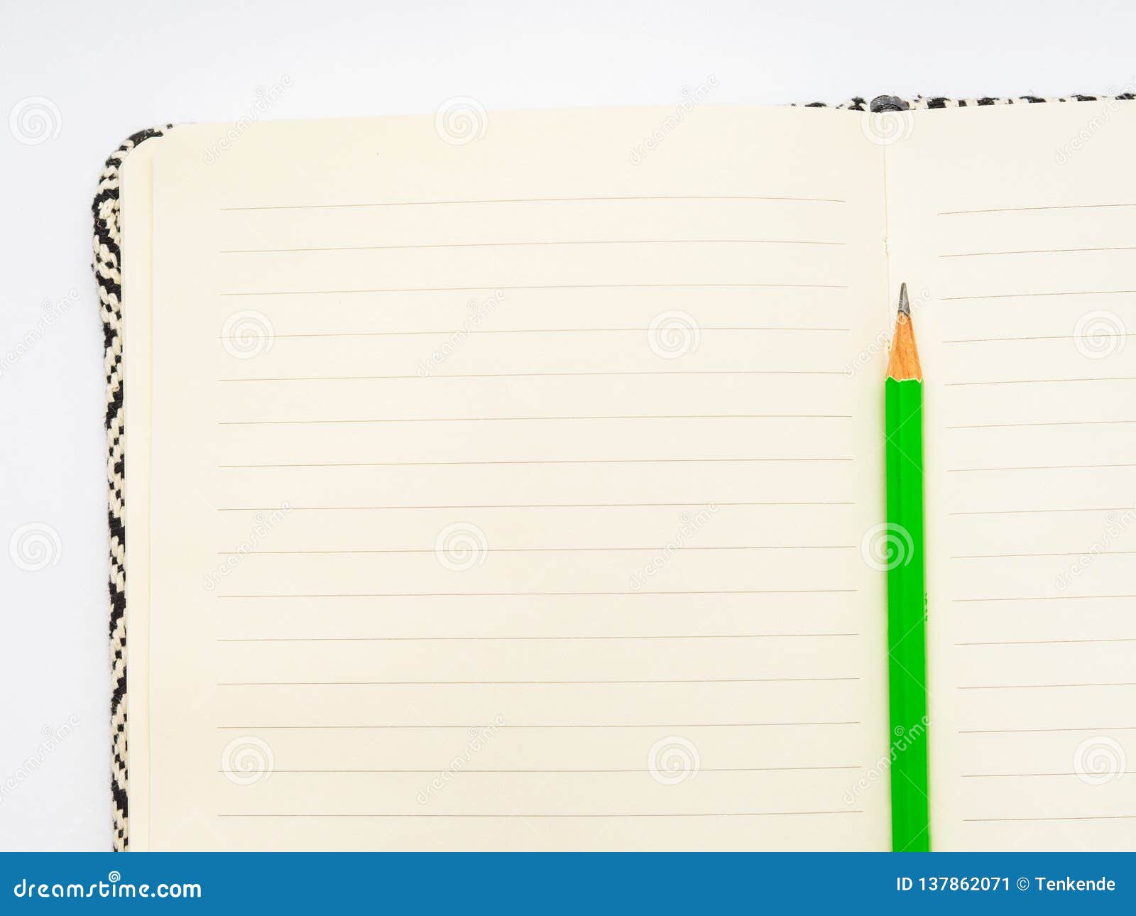 Blank Page of Lined Notebook with Pencil Stock Image - Image of ...