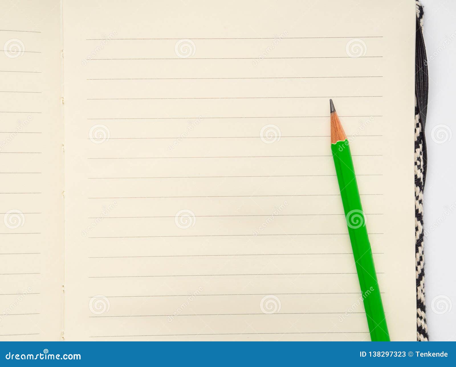 Blank Page of Lined Notebook with Pencil Stock Image - Image of blog ...