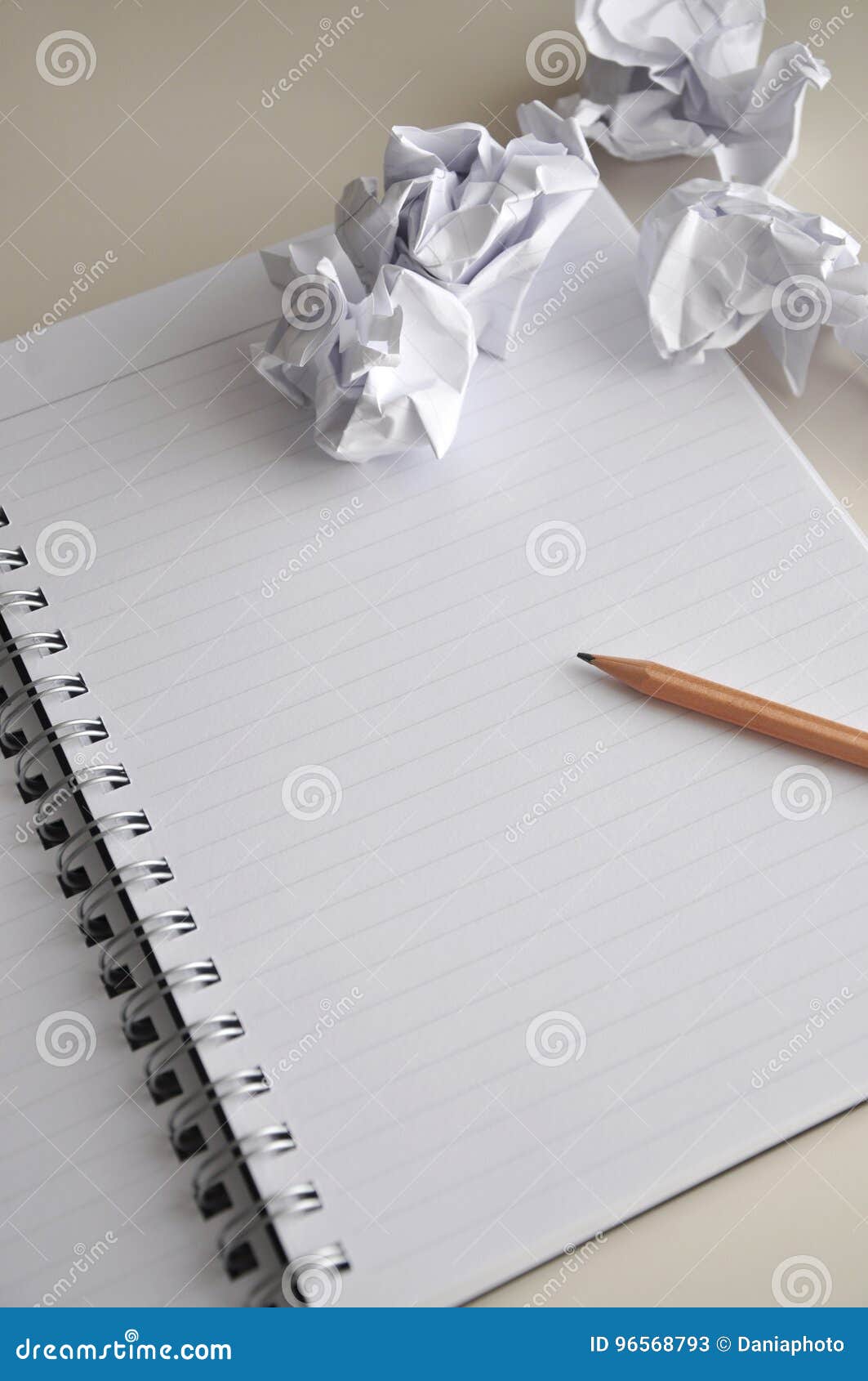 Blank Page of Notebook with Crumpled Paper Stock Image - Image of ...