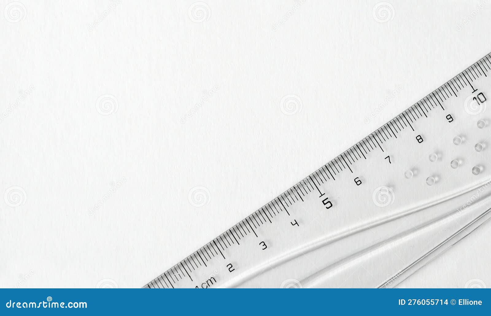 A Blank Page of Paper with a Transparent Ruler. Stock Photo - Image of ...