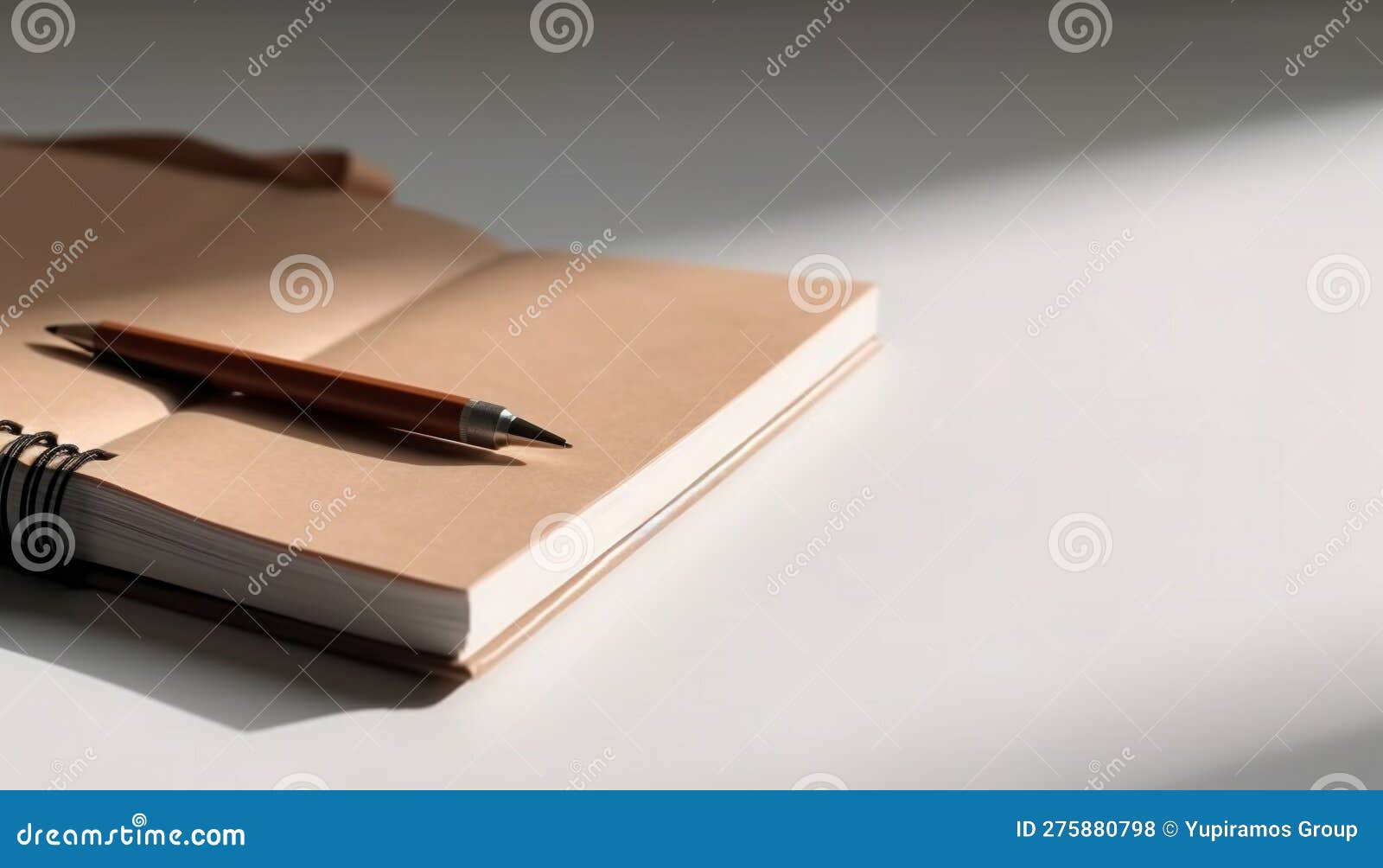 Blank Page, Pen, and Book for Studying Generated by AI Stock ...